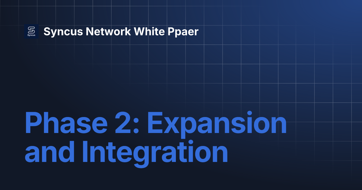 Phase 2: Expansion and Integration | Syncus Network White Ppaer